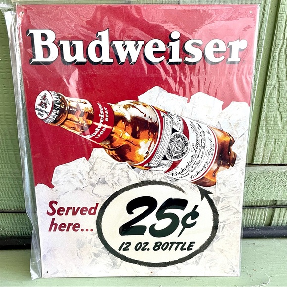 Budweiser | Wall Decor | New Budweiser Beer Metal Sign | Poshmark